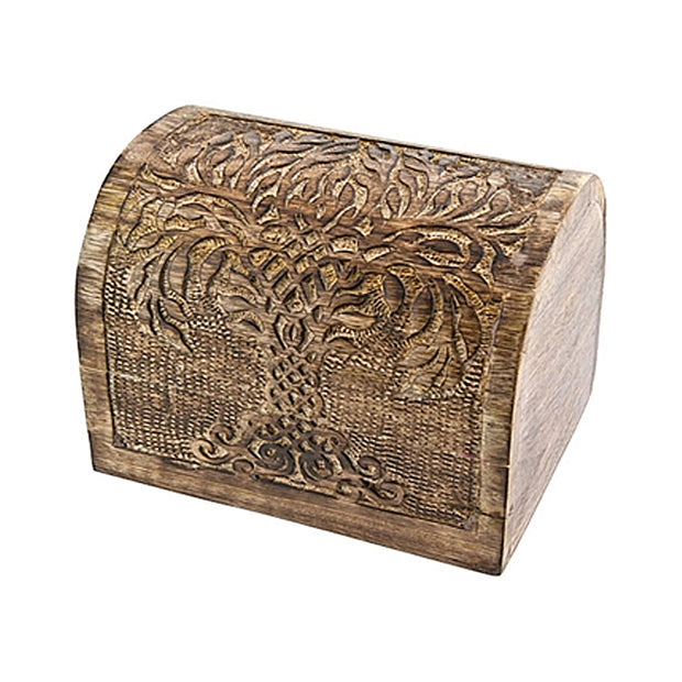 Tree of Life Carved Wooden Chest | Metaphysical Works